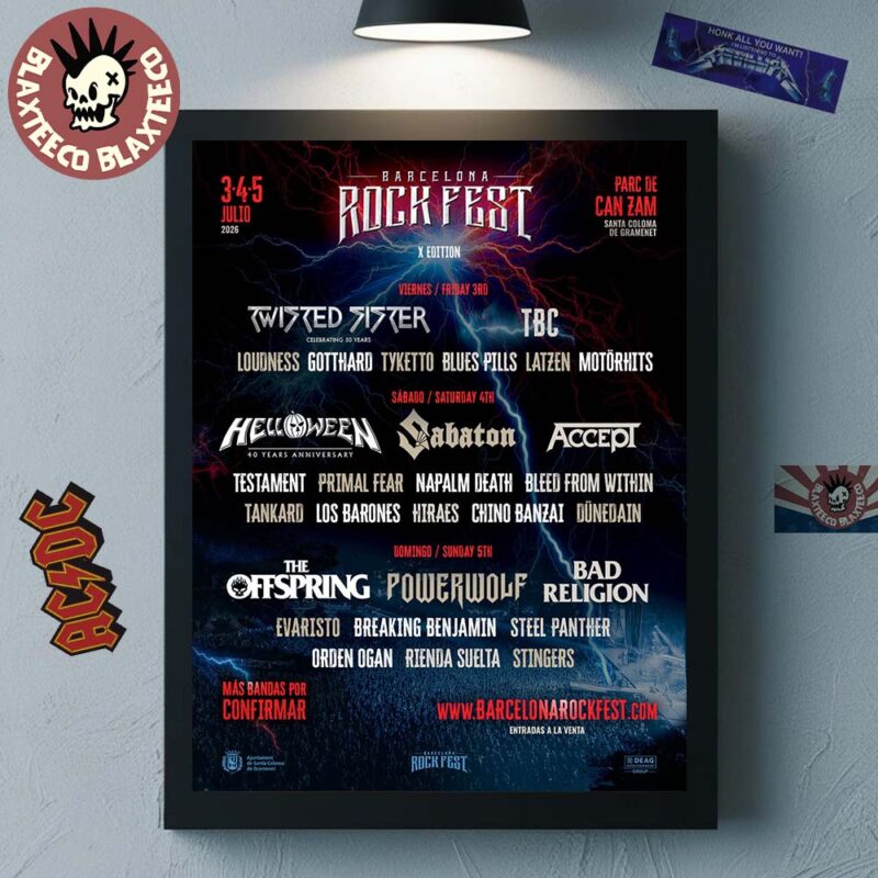 Barcelona Rock Fest 2026 Full Lineup At Parc de Can Zam In Santa Coloma ...