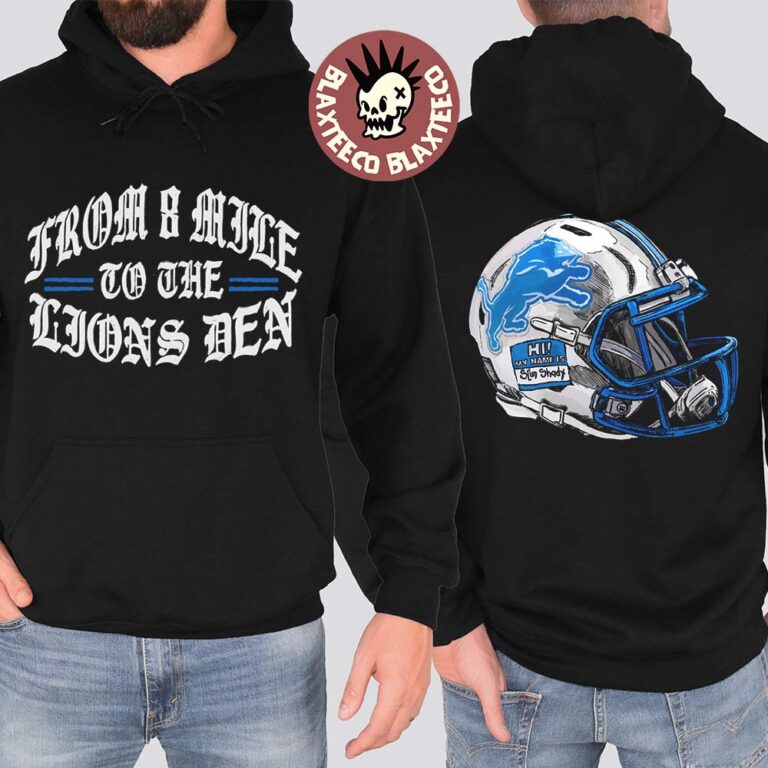 Eminem X NFL Detroit Lions Helmet Hoodie From 8 Mile To The Lions Den ...