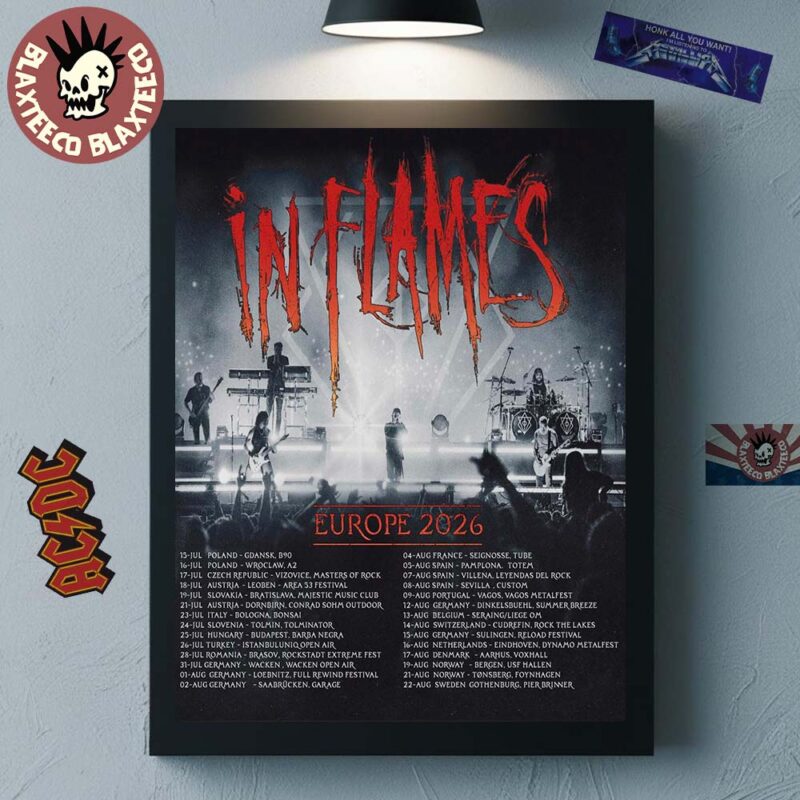 In Flames Europe 2026 Tour Schedule Dates Home Decor Poster Canvas ...