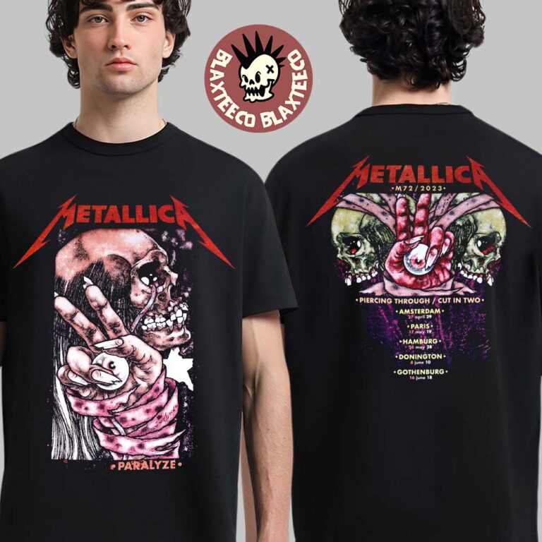 Metallica Paralyze M72 Europe Tour 2023 Two Sides Unisex T-Shirt ...