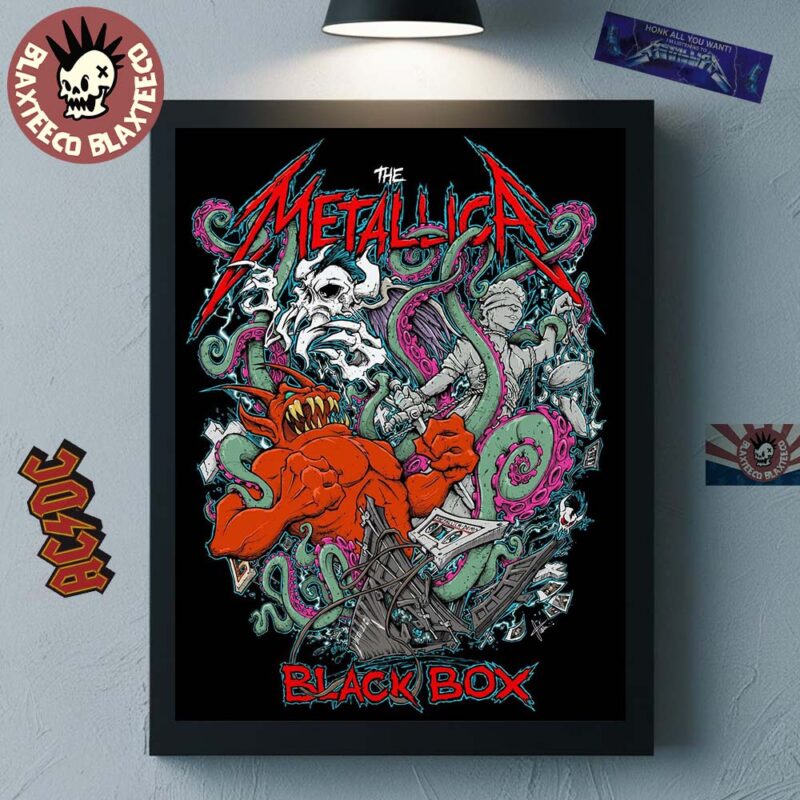 Metallica X Squindo Explosive Black Box Eruption Inspired Poster Canvas ...
