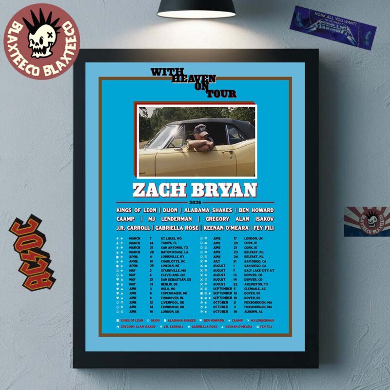 Zach Bryan With Heaven On Tour 2026 Schedule Tour Dates Home Decor ...