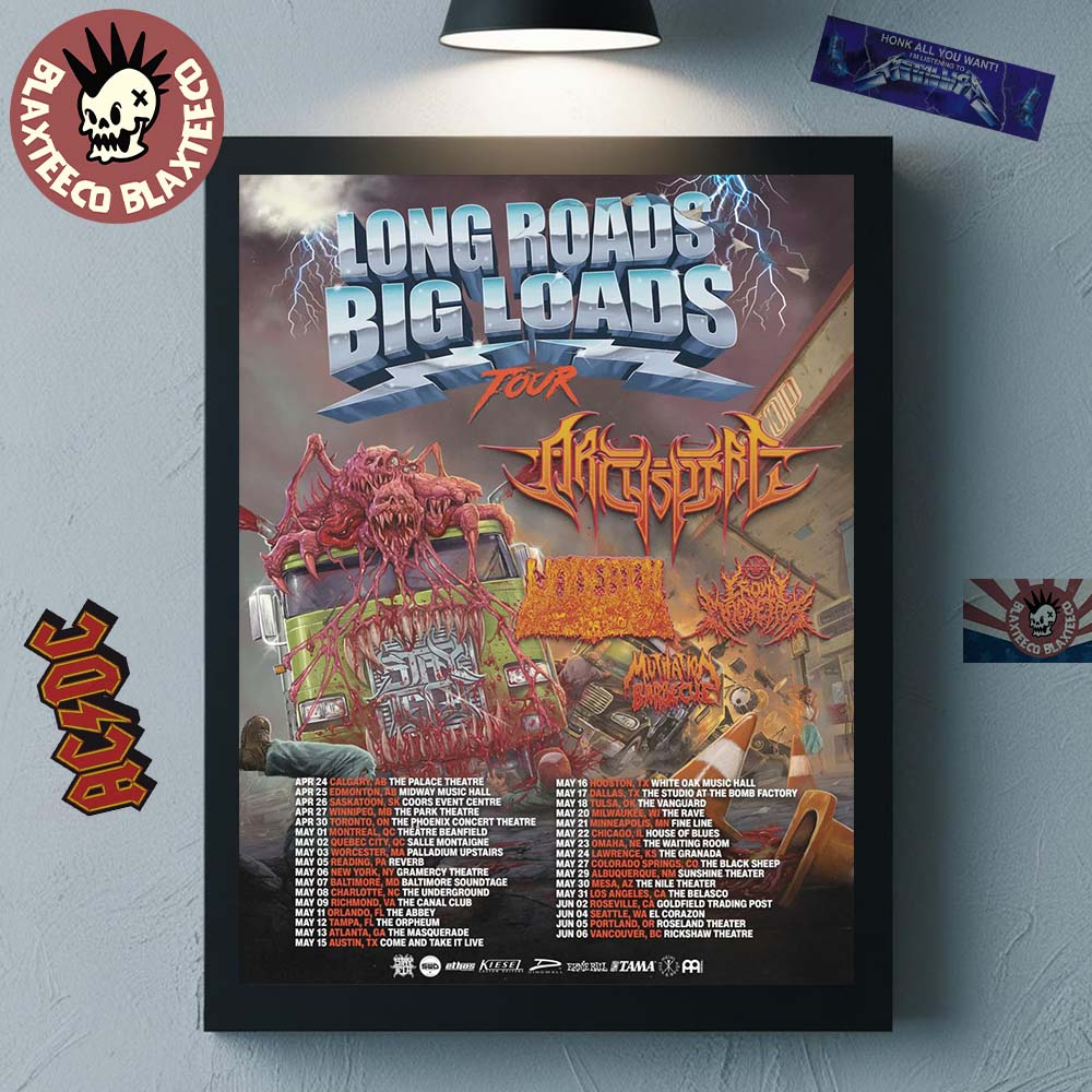 Archspire Long Roads Big Loads Tour 2026 North American Schedule City ...
