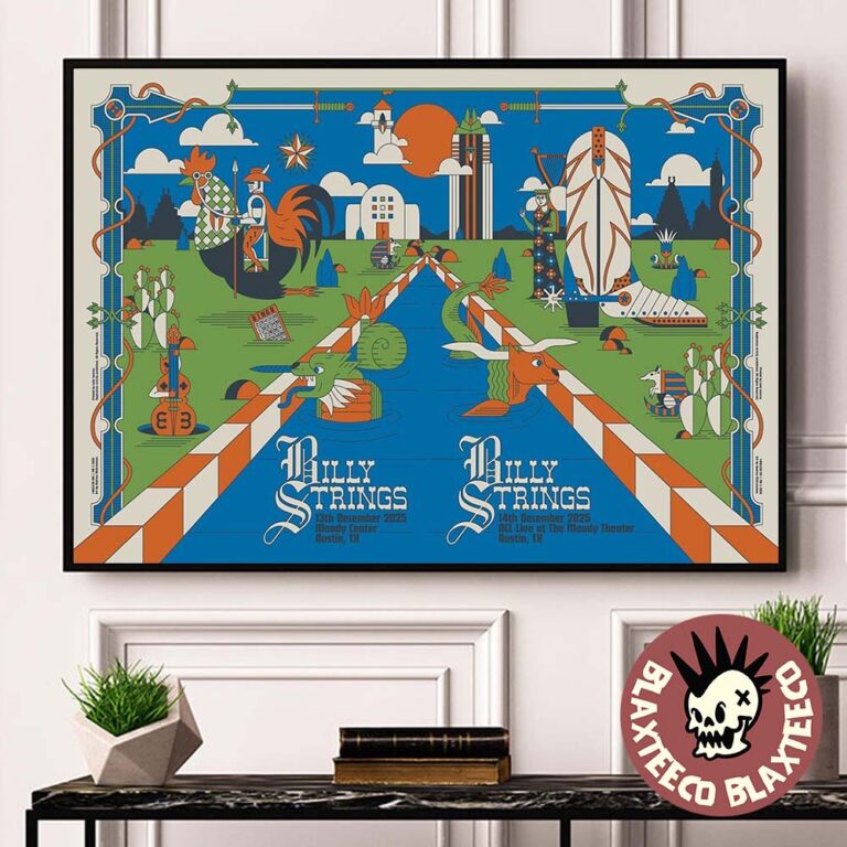 Billy Strings Austin Texas 2025 Night 1 And 2 Combined Poster At Moody ...