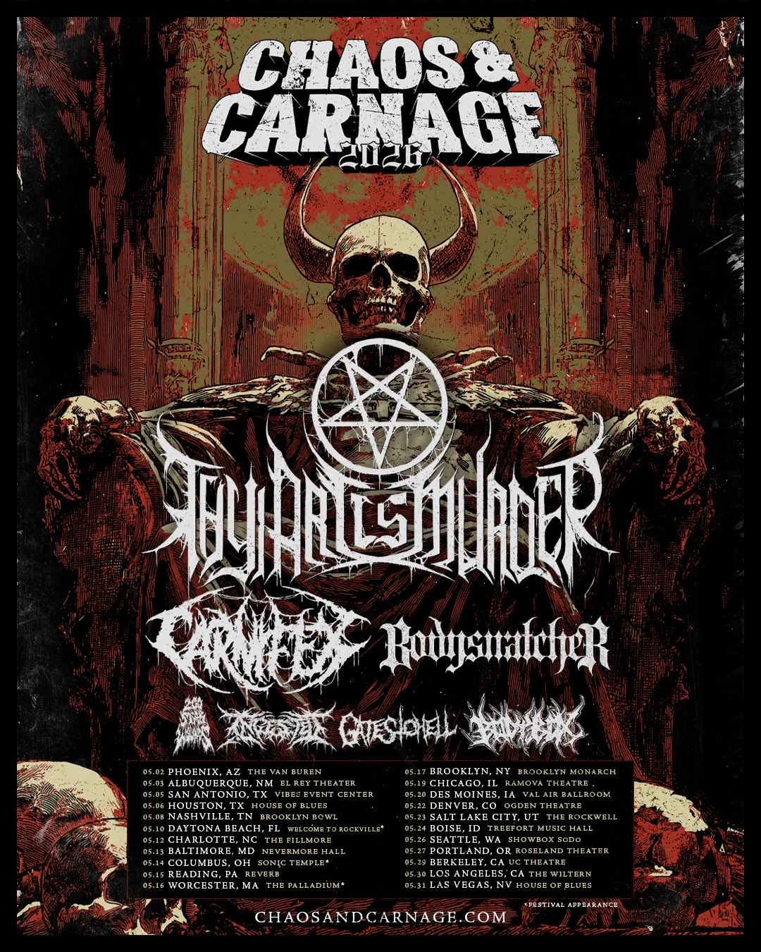 CHAOS & CARNAGE 2026: The Ultimate Extreme Metal Tour Returns With ...