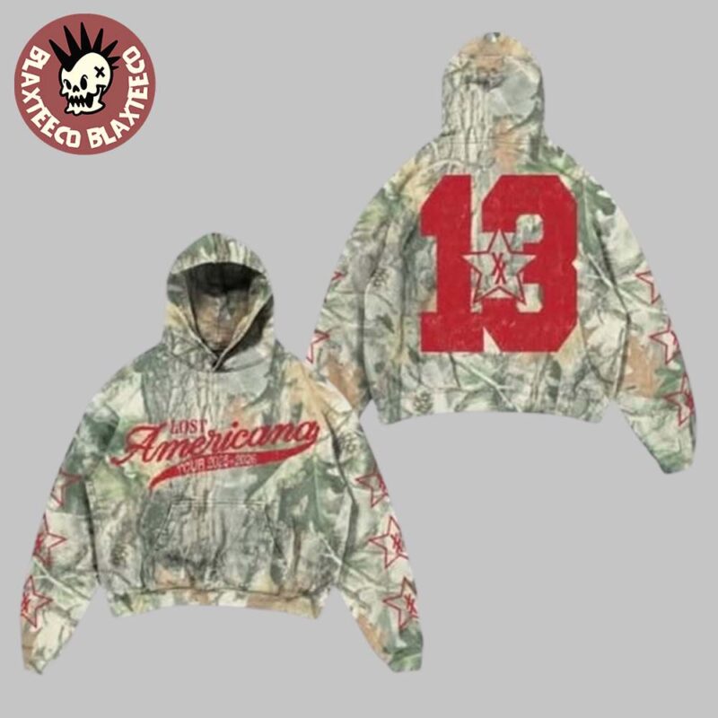 Machine Gun Kelly MGK Lost Americana Tour 2025 2026 Merch Camo Hoodie ...