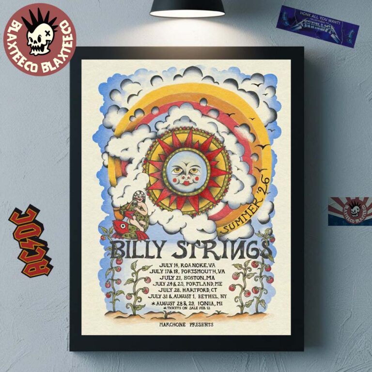 Billy Strings Summer 2026 Tour The Sun Art With Schedule Dates From ...