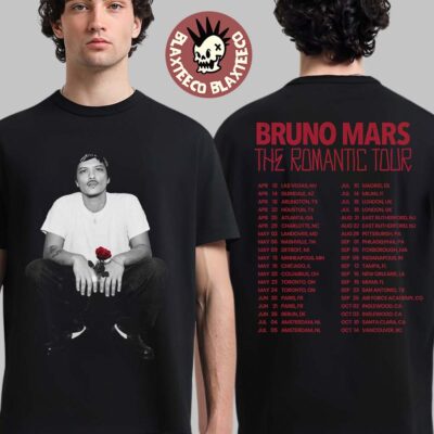 Bruno Mars The Romantic Tour 2026 Merch Rose T-Shirt - Blaxteeco
