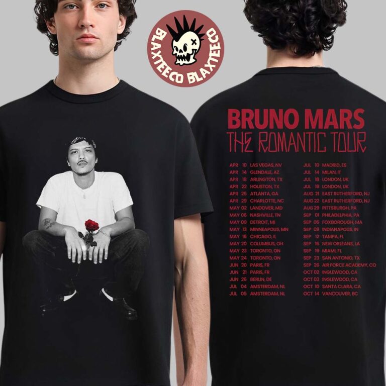 Bruno Mars The Romantic Tour 2026 Merch Rose T-Shirt - Blaxteeco