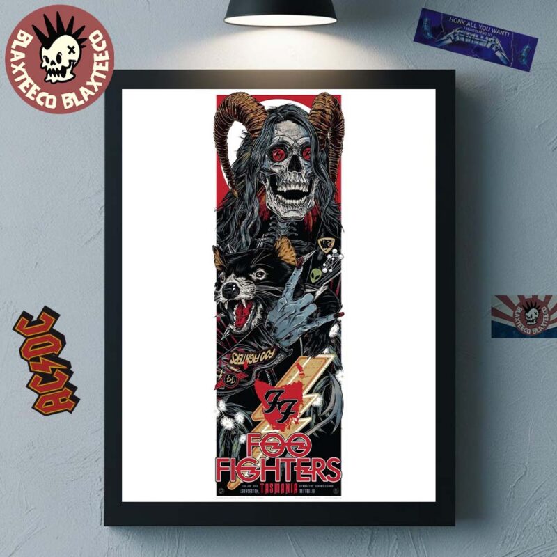 Foo Fighters Tasmania Australia 2026 Venue Poster At Utas Stadium On 24 ...