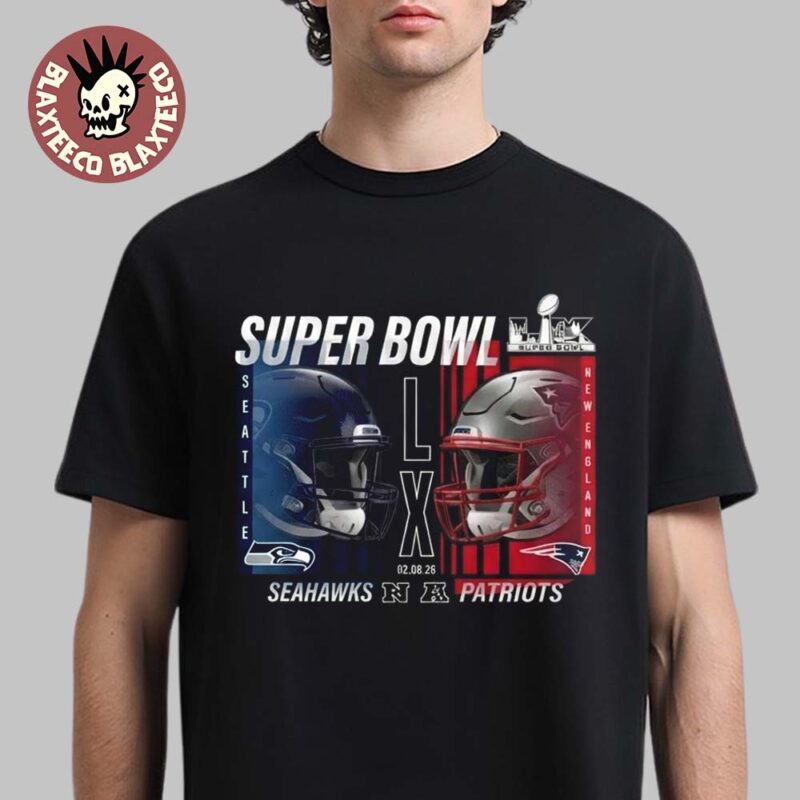 New England Patriots Vs Seattle Seahawks Super Bowl LX Matchup Helmets ...