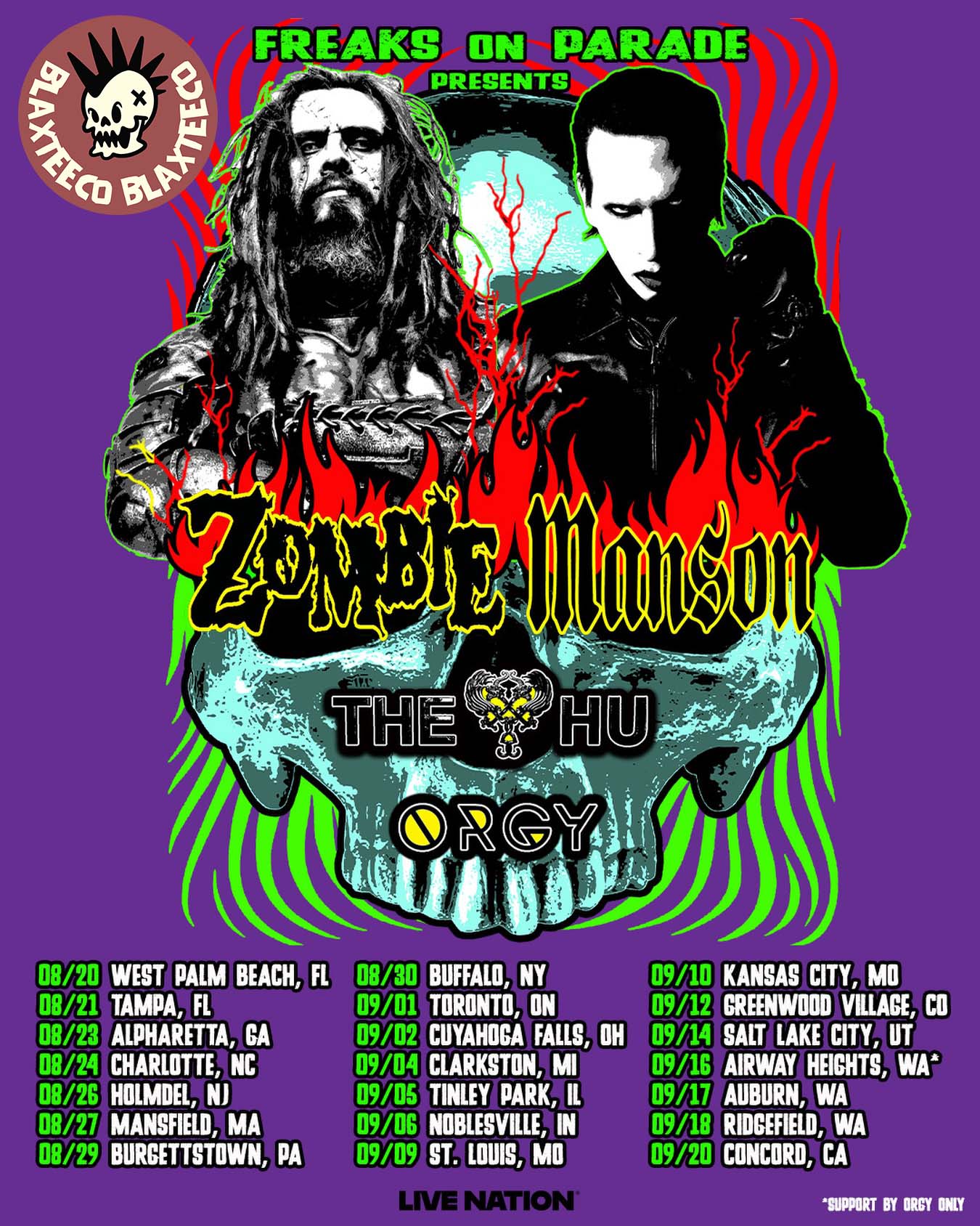 Rob Zombie & Marilyn Manson North America Tour: Freaks on Parade with ...