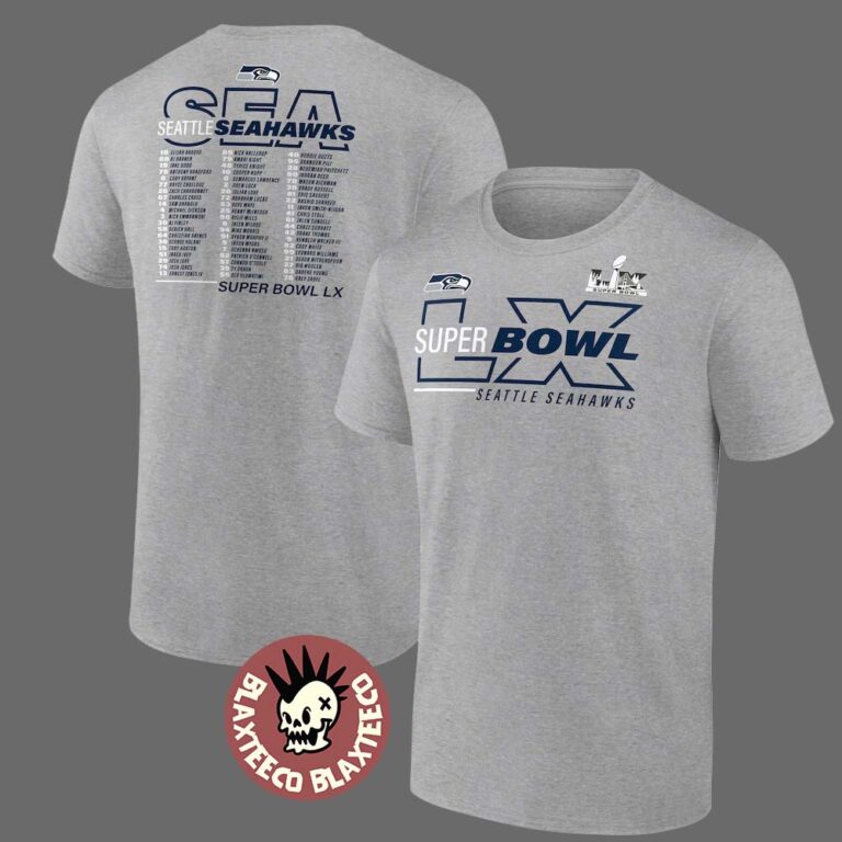 Seattle Seahawks 2025 NFL NFC Champions Nike Roster Two Sided T-Shirt ...