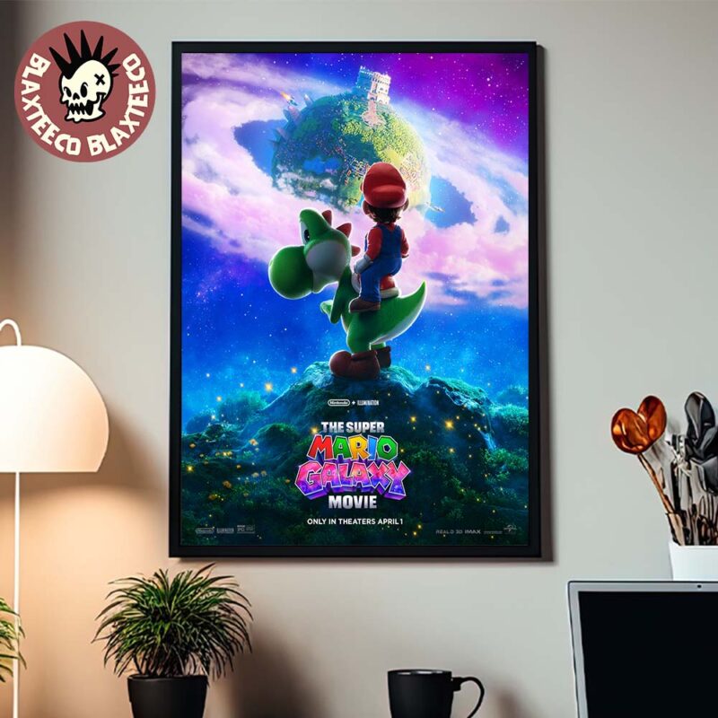 The Super Mario Galaxy Movie New Poster Mario Riding Yoshi Home Decor ...