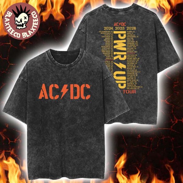 ACDC PWR Up World Tour Merch 2024 2025 2026 Logo With Dates Back ...