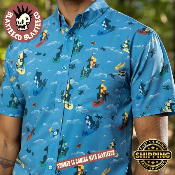 Harry Potter RSVLTS Bludger Quaffle Snitch Button Short Sleeve Hawaiian ...