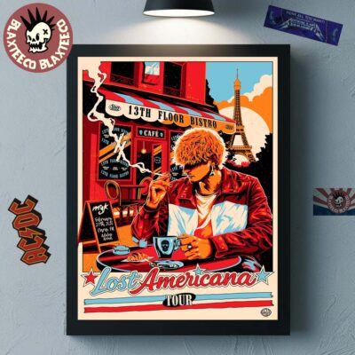 Machine Gun Kelly MGK Lost Americana Tour 2026 Paris France Show Poster ...