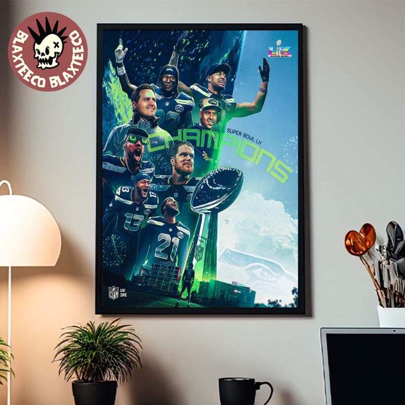 The Seattle Seahawks Your NFL Super Bowl LX 2026 Champions Poster ...
