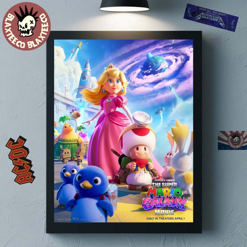 The Super Mario Galaxy Movie Princess Peach And Toad Characters Poster ...
