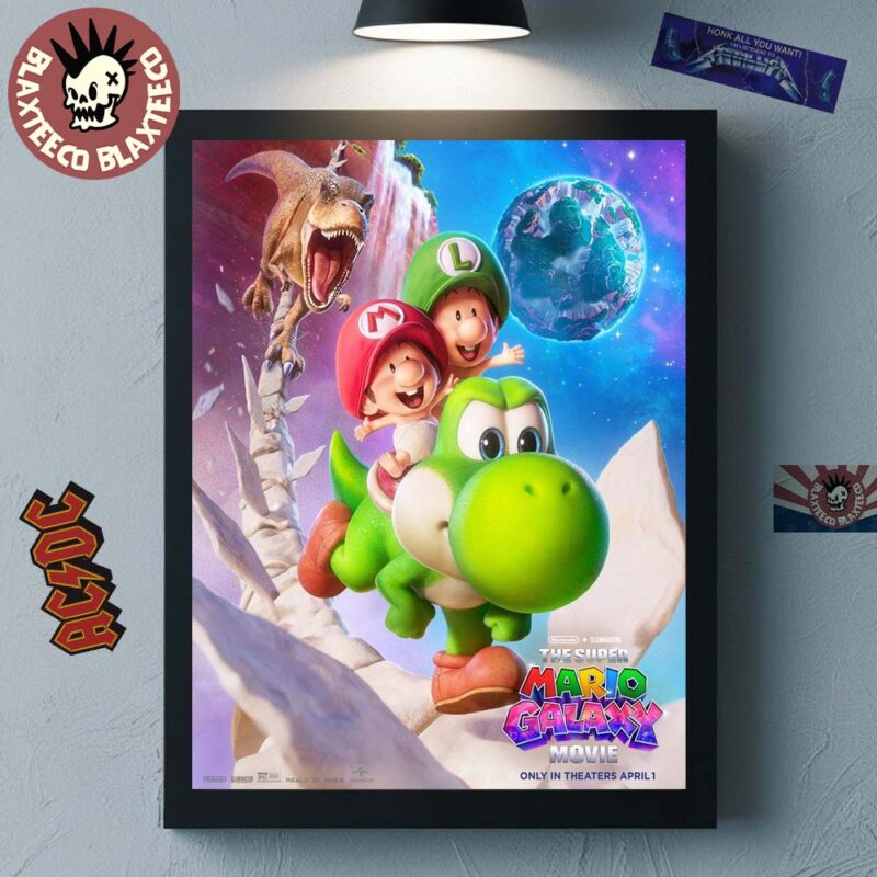 The Super Mario Galaxy Movie Yoshi Character Poster In Theaters On ...