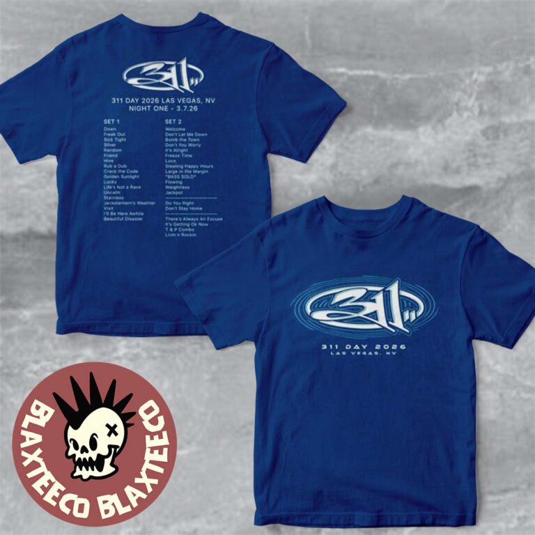 311 Band 311 Day Las Vegas Nevada 2026 Merch Night 1 Set List Tee Dolby ...