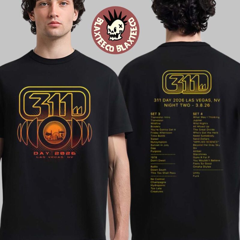 311 Band 311 Day Las Vegas Nevada 2026 Merch Night 2 Set List Tee Dolby ...