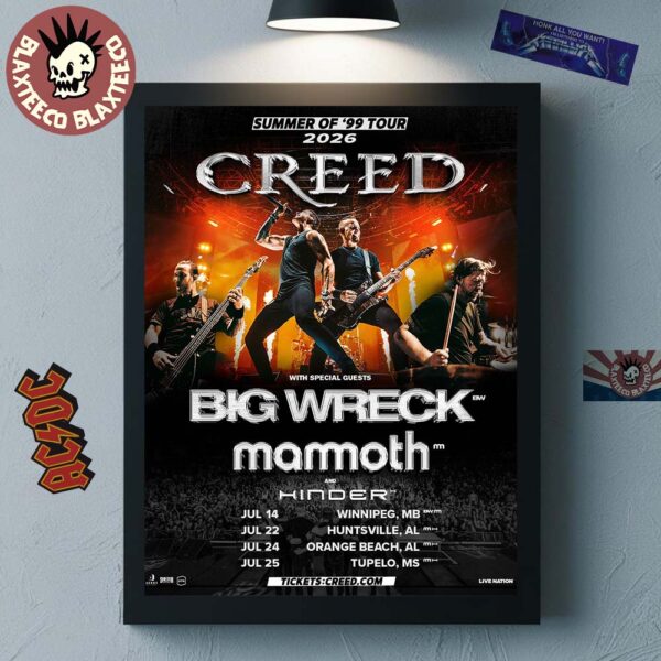 Creed Summer Of 99 Tour 2026 July Run Shows Schedule Dates Home Decor ...