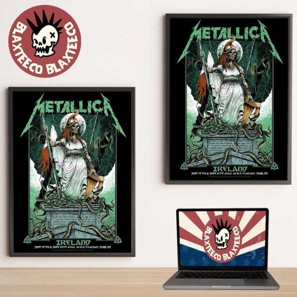 Metallica M72 Dublin Ireland 2026 Pop Up Shop Poster At Aviva Stadium ...