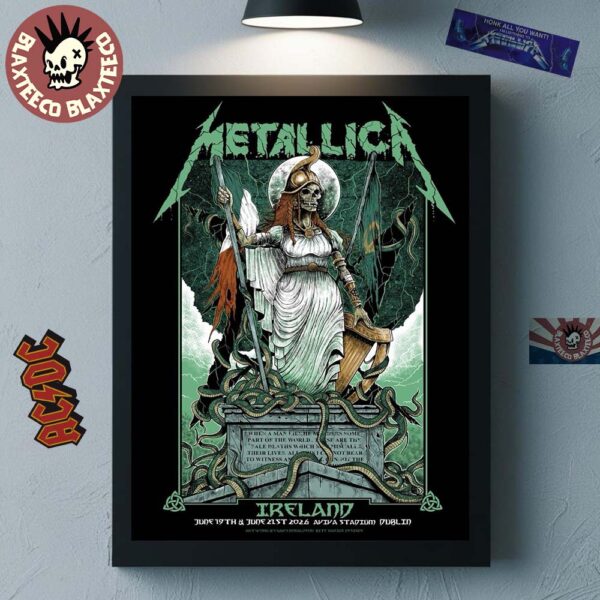 Metallica M72 Dublin Ireland 2026 Pop Up Shop Poster At Aviva Stadium ...